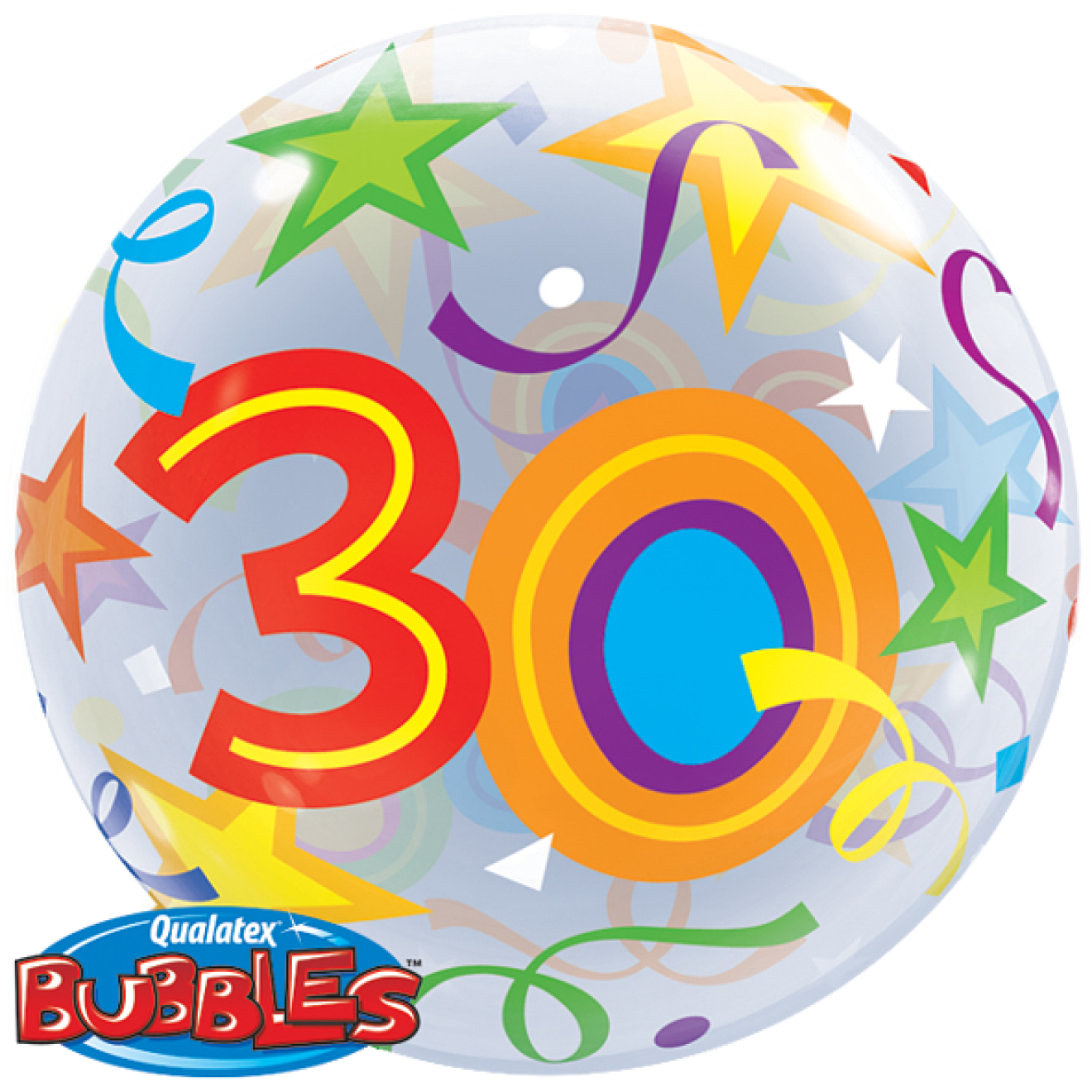 Bubble Ballon Zahl 30 Ø 56 cm Qualatex